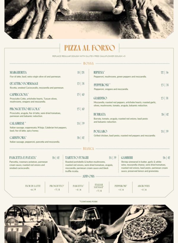 Gastro Menu Monza: Pasta, Pizzas & Italian Flavors