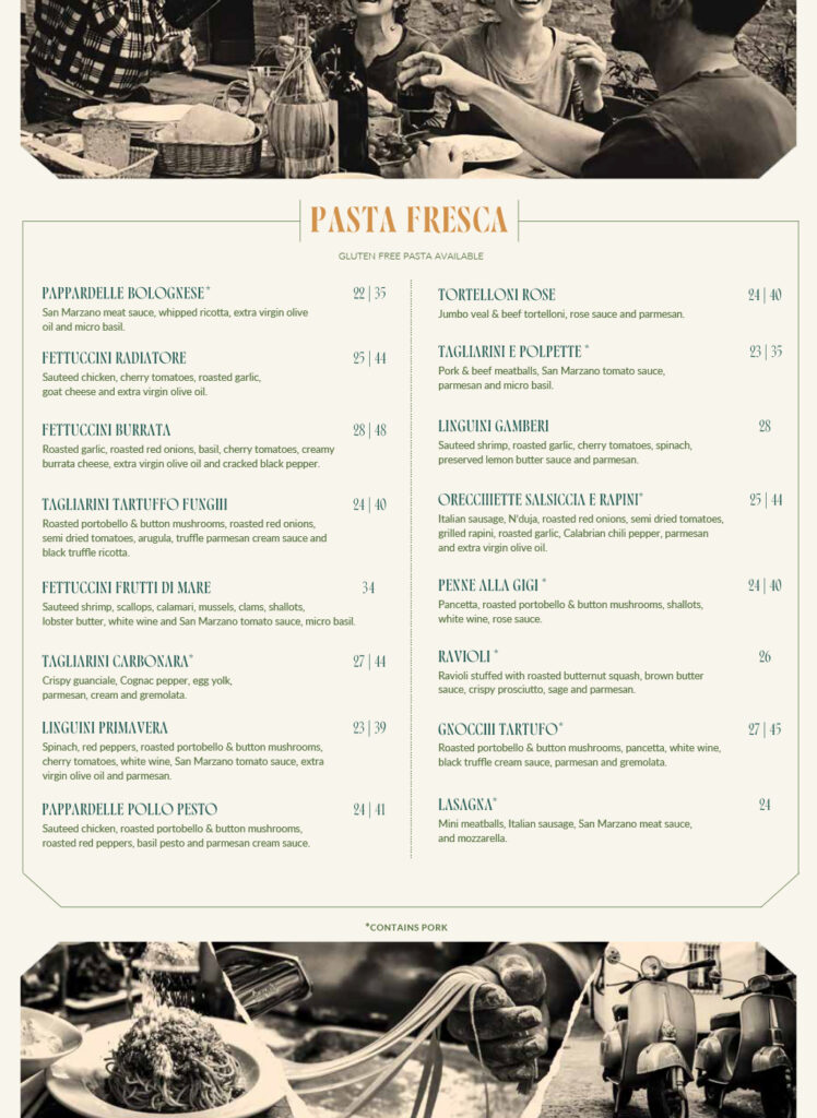 Gastro Menu Monza: Pasta, Pizzas & Italian Flavors
