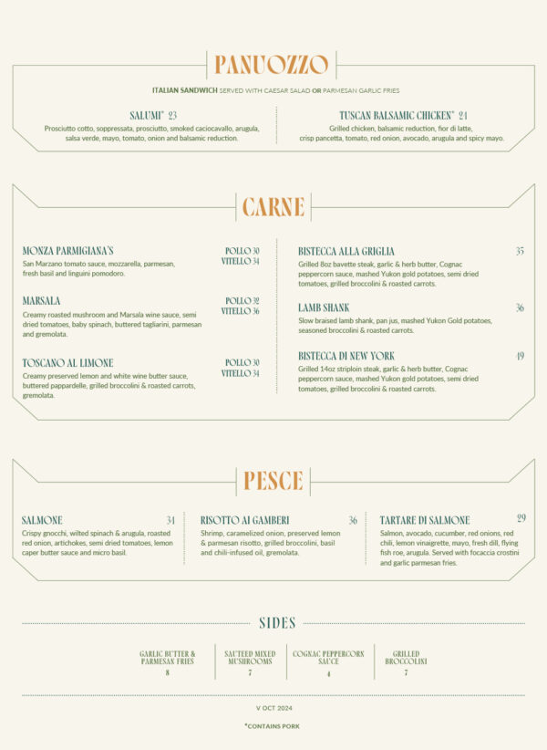 Gastro Menu Monza: Pasta, Pizzas & Italian Flavors