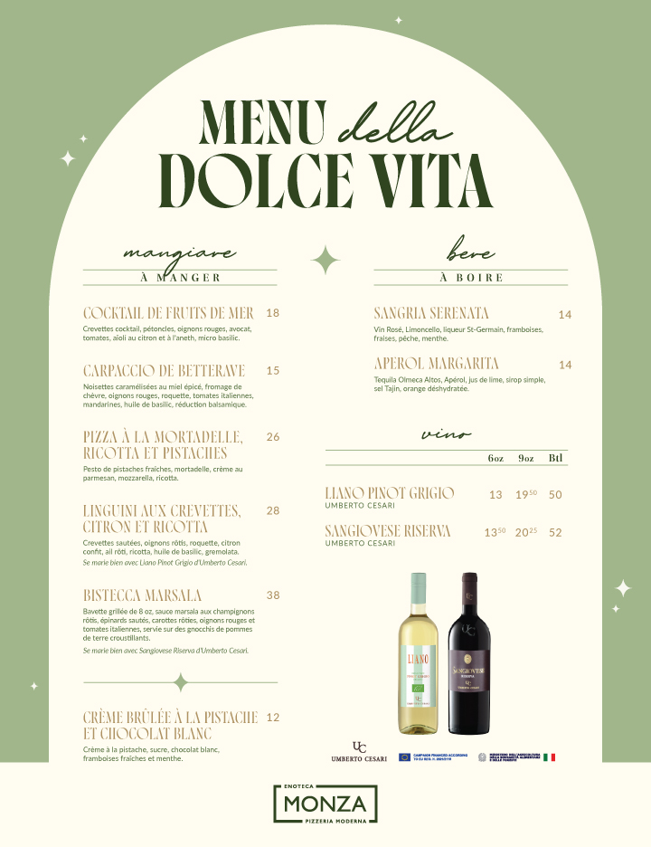 Saveurs estivales à Monza: plats légers et délices de saison